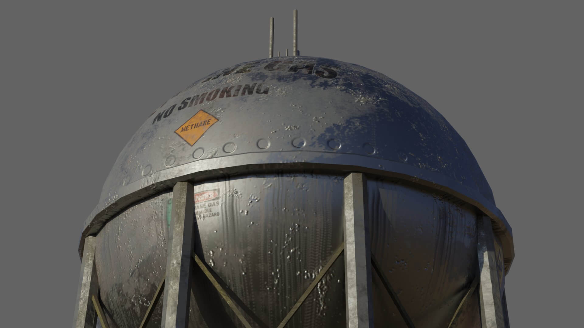 Industrial Methane Gas Spherical Storage Tank - Free 3D Model by ...