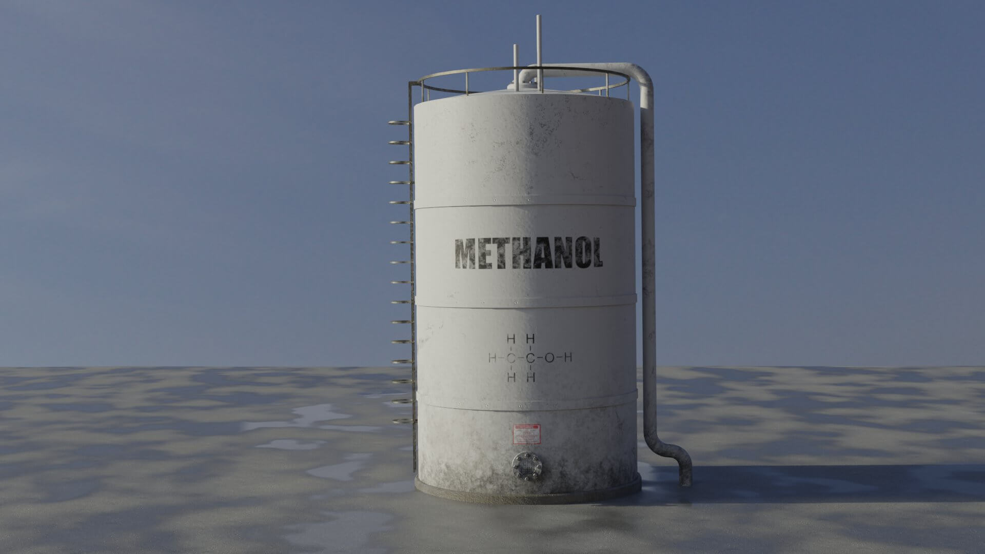 Industrial Methanol Storage Tank - Free 3D Model by MagicCGIStudios