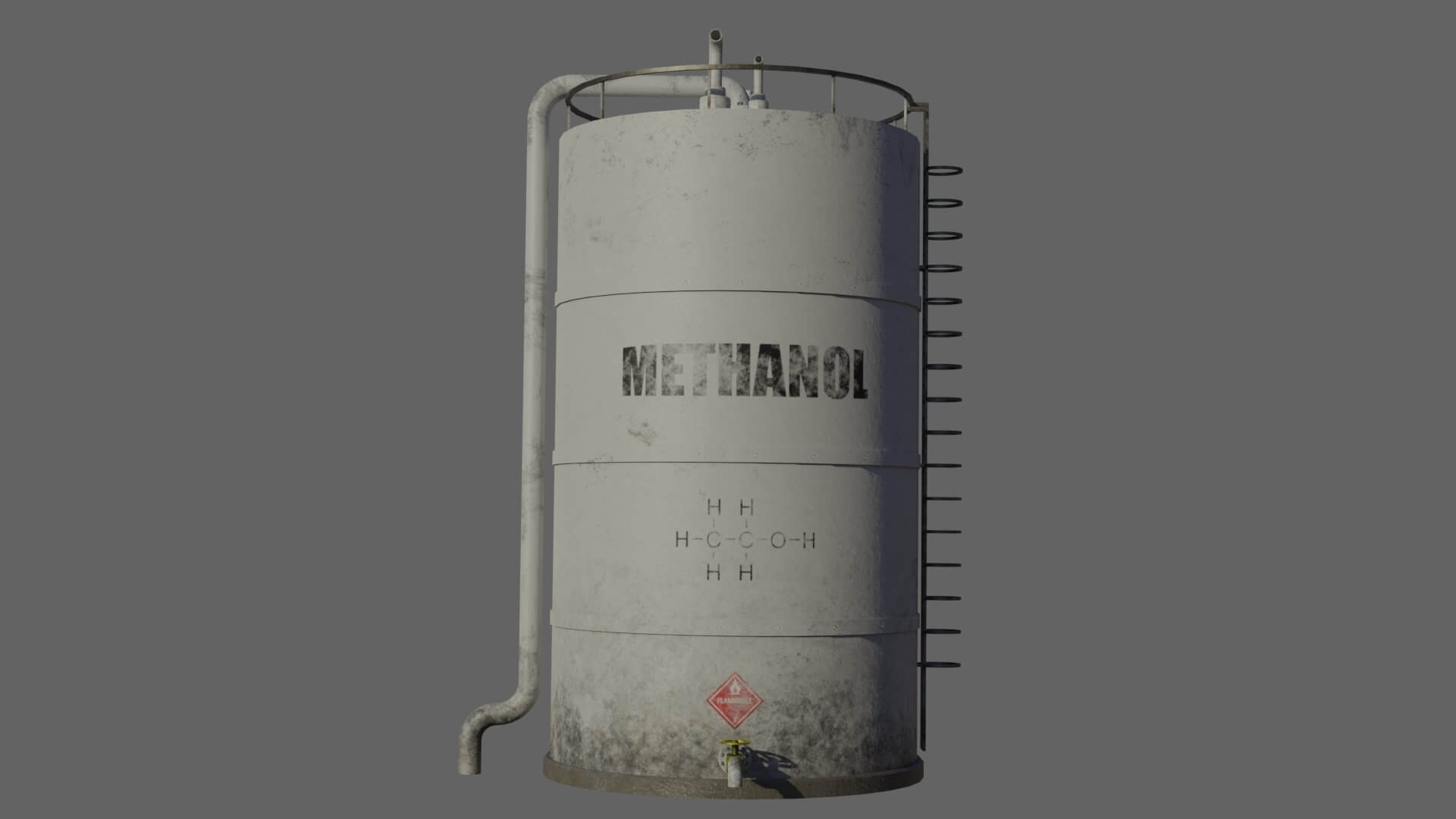 Industrial Methanol Storage Tank - Free 3D Model by MagicCGIStudios