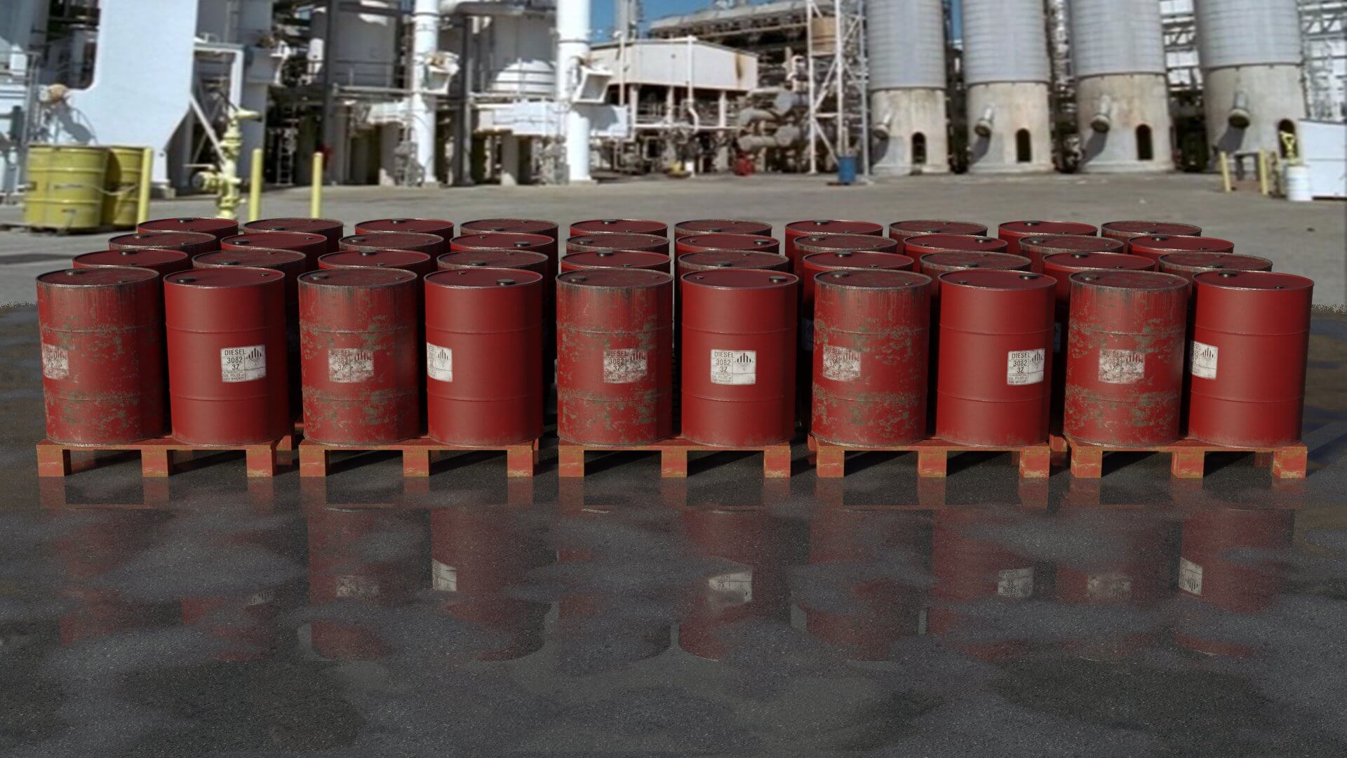 Industrial 55 Gallon Oil Drum Bundle by MagicCGIStudios