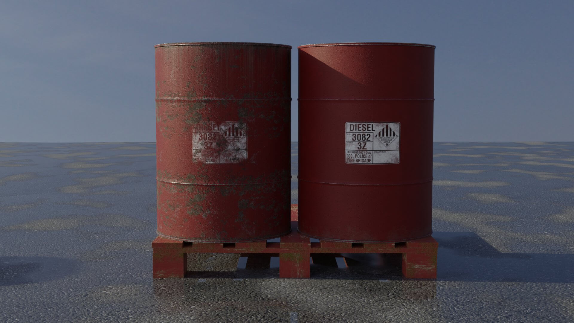 Industrial Oil Storage Drums - Red Free 3D Model by MagicCGIStudios