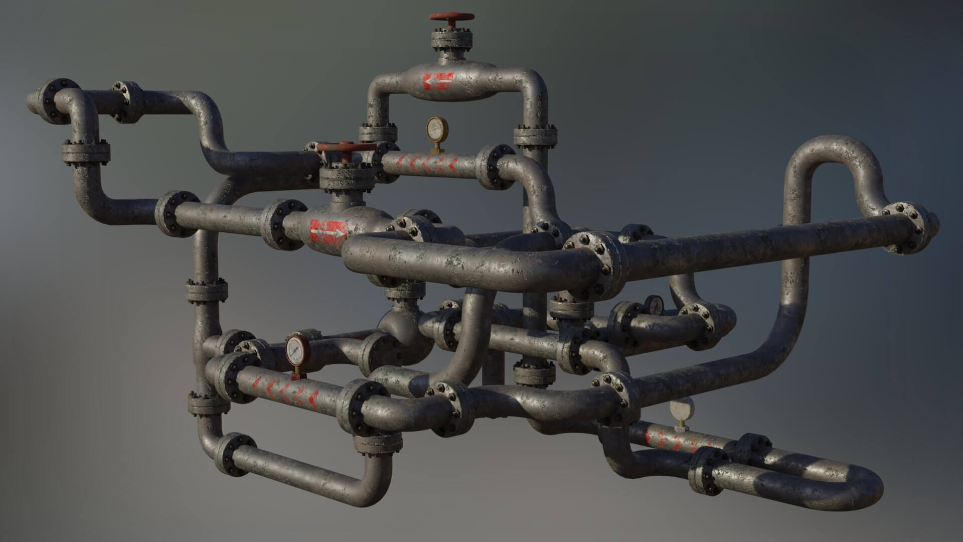 Industrial Pipes Asset Pack - Free 3D Model by MagicCGIStudios