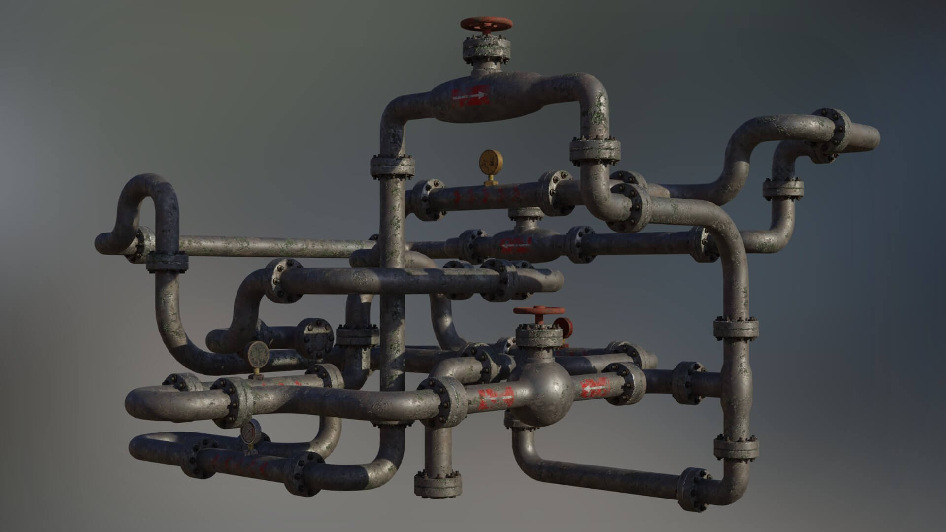 Industrial Pipes Asset Pack - Free 3D Model by MagicCGIStudios