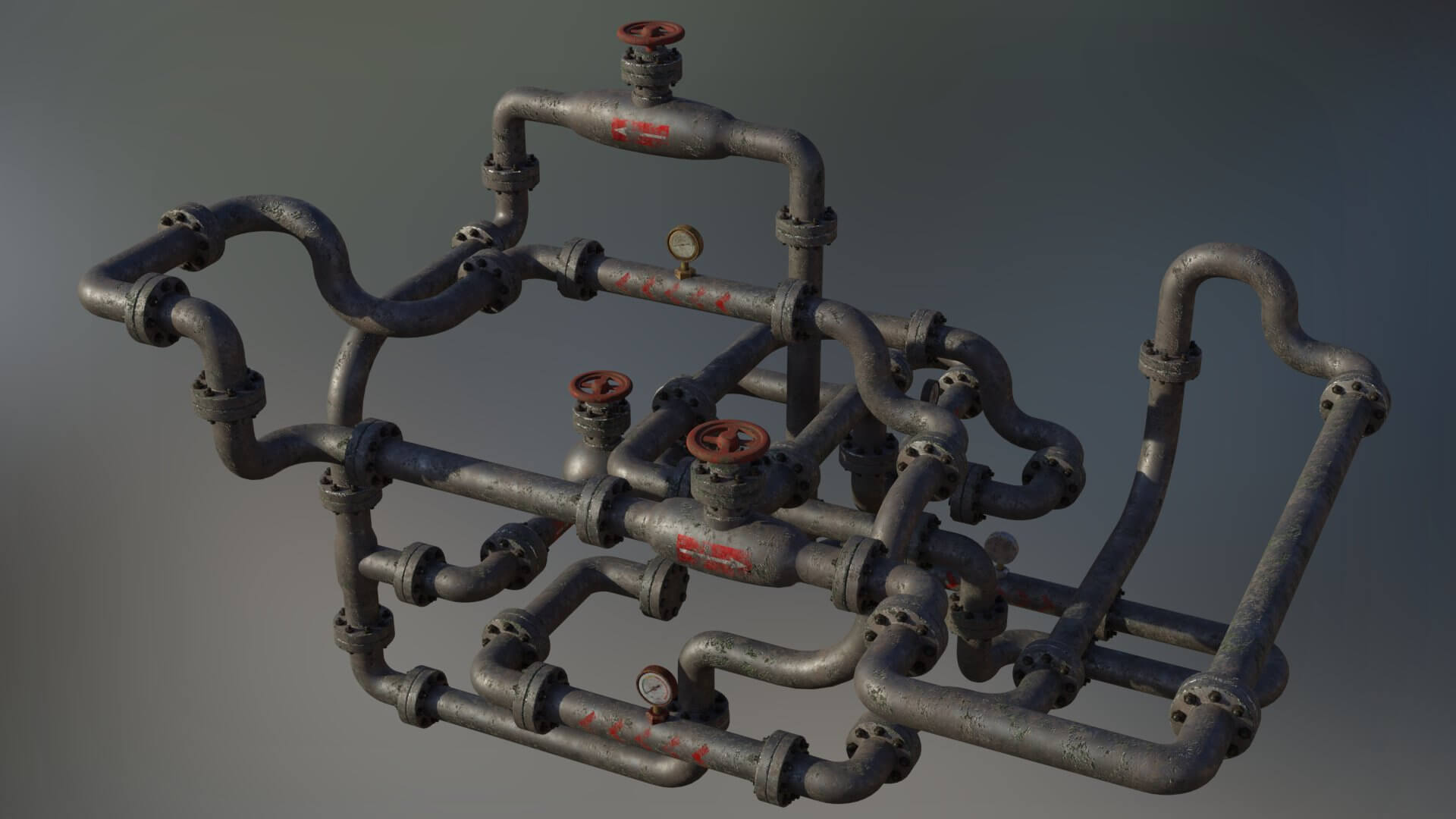 Industrial Pipes Asset Pack - Free 3D Model by MagicCGIStudios