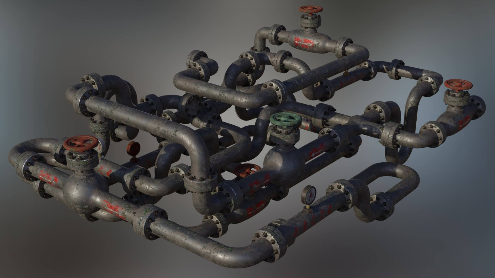 Industrial Pipes Asset Pack - Free 3D Model by MagicCGIStudios