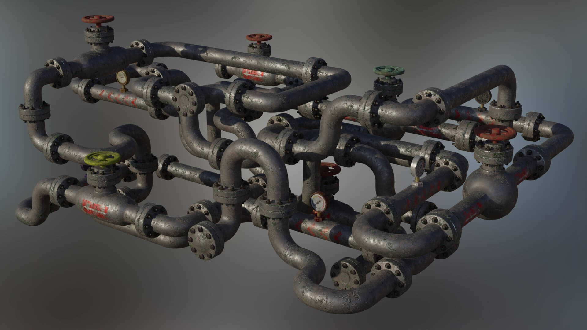 Industrial Pipes Asset Pack - Free 3D Model by MagicCGIStudios