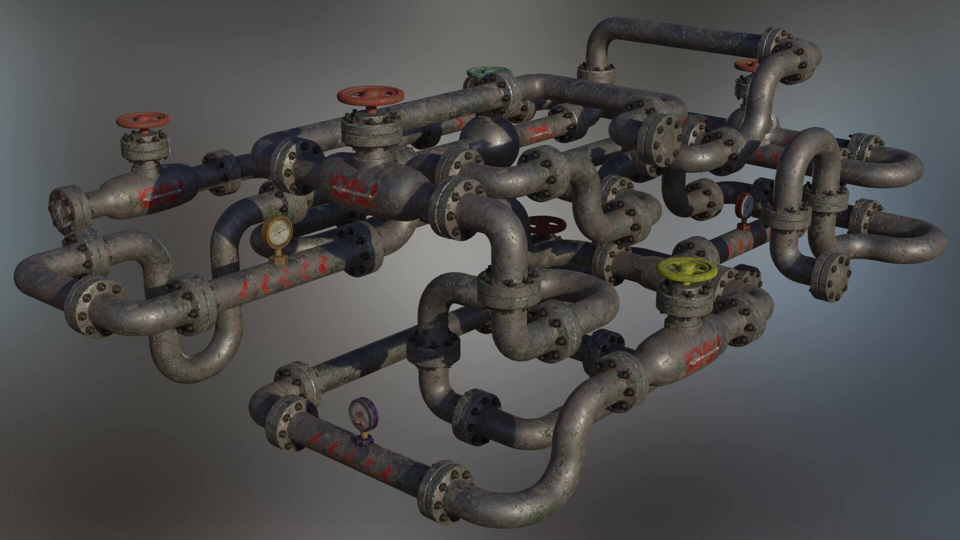 Industrial Pipes Asset Pack - Free 3D Model by MagicCGIStudios