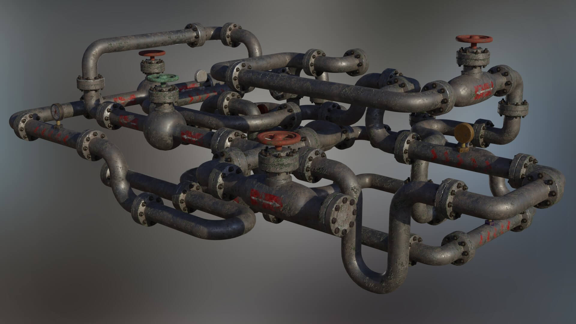 Industrial Pipes Asset Pack - Free 3D Model by MagicCGIStudios
