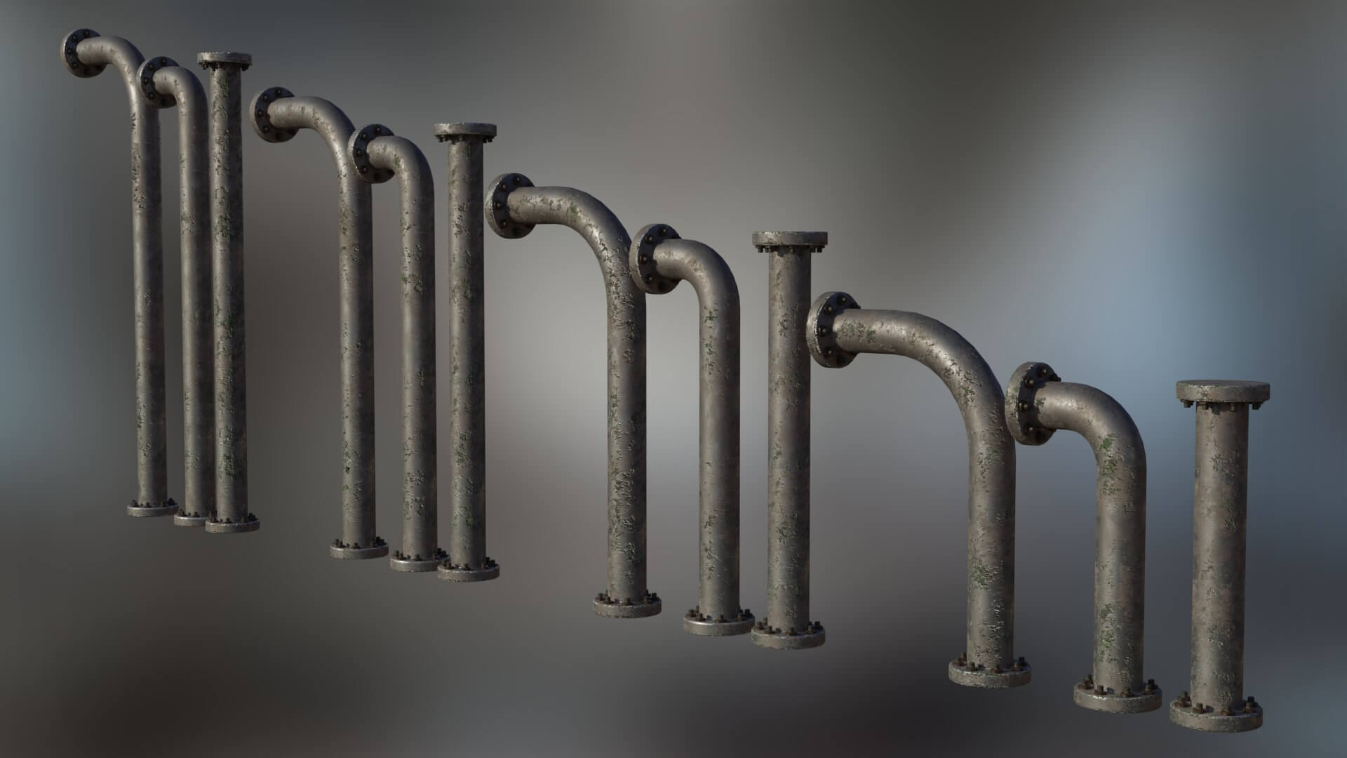 Industrial Pipes Asset Pack - Free 3D Model by MagicCGIStudios