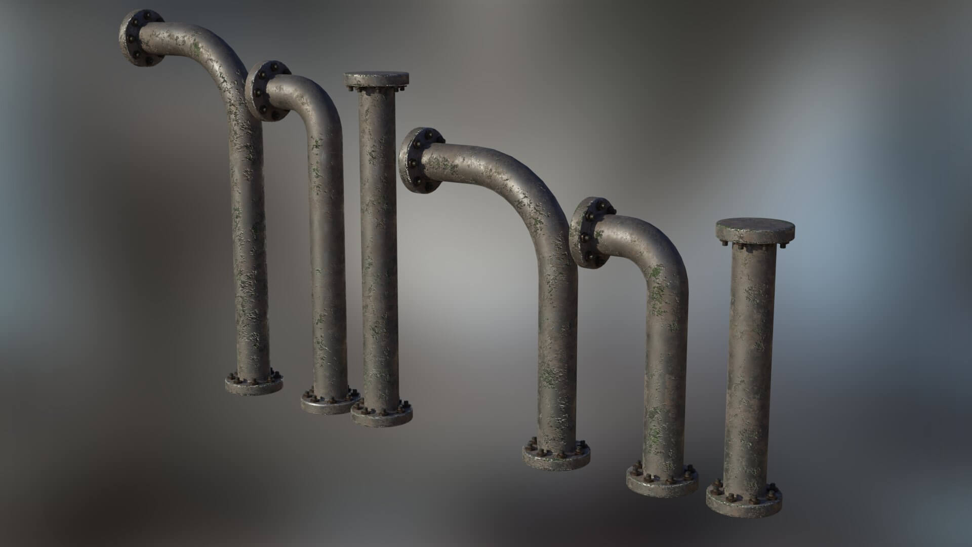 Industrial Pipes Asset Pack - Free 3D Model by MagicCGIStudios