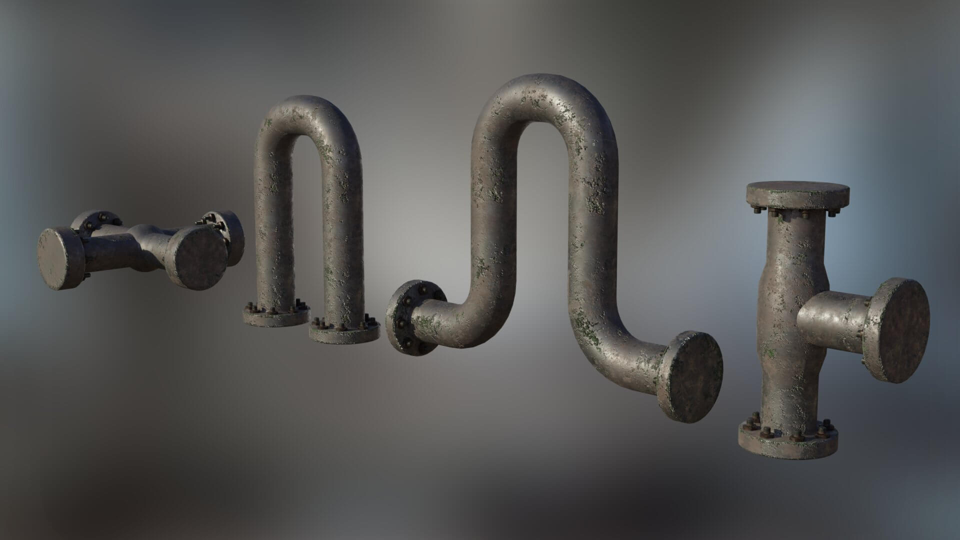 Industrial Pipes Asset Pack - Free 3D Model by MagicCGIStudios