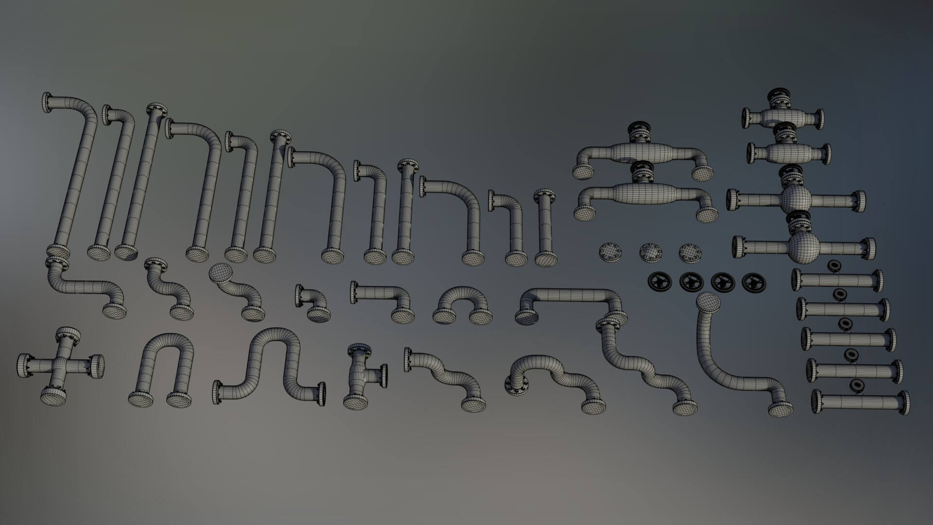 Industrial Pipes Asset Pack - Free 3D Model by MagicCGIStudios