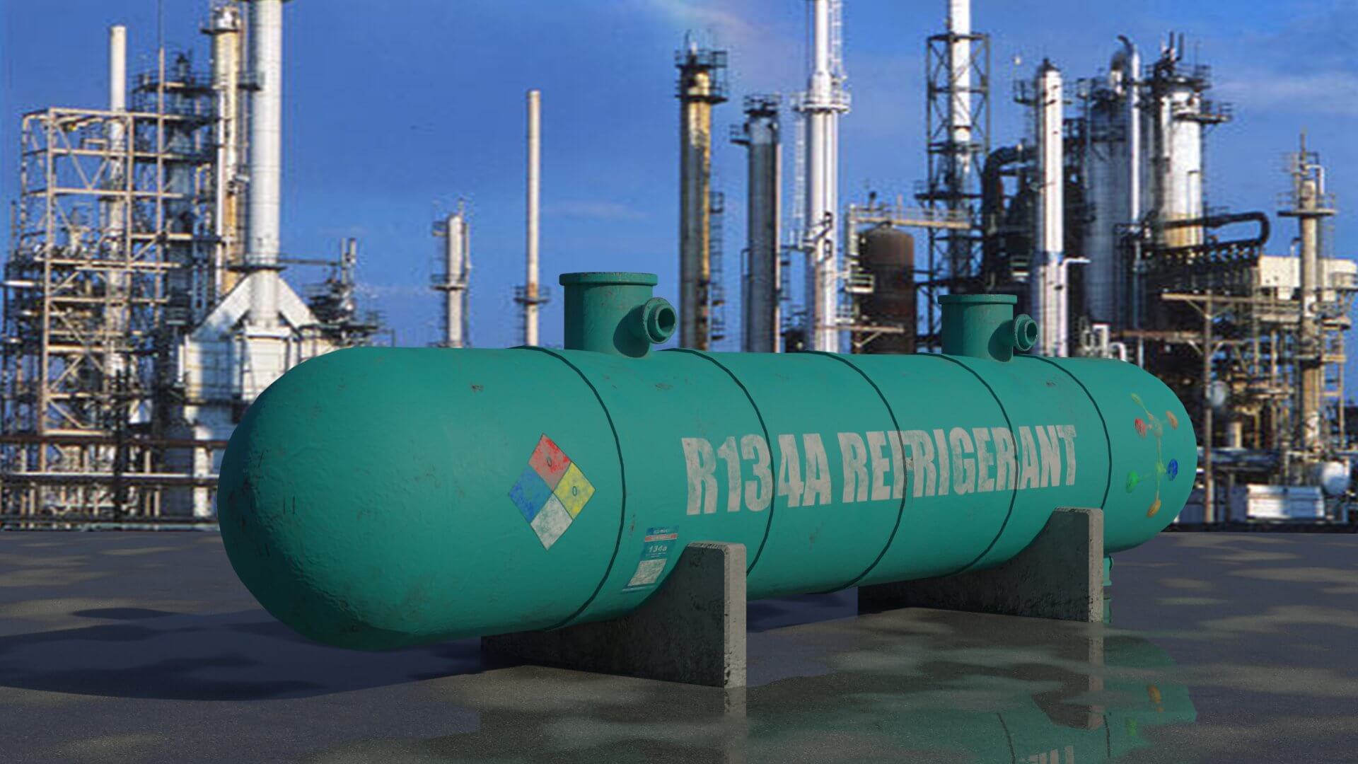 Industrial R134A Refrigerant Storage Tank - Free 3D Model by ...