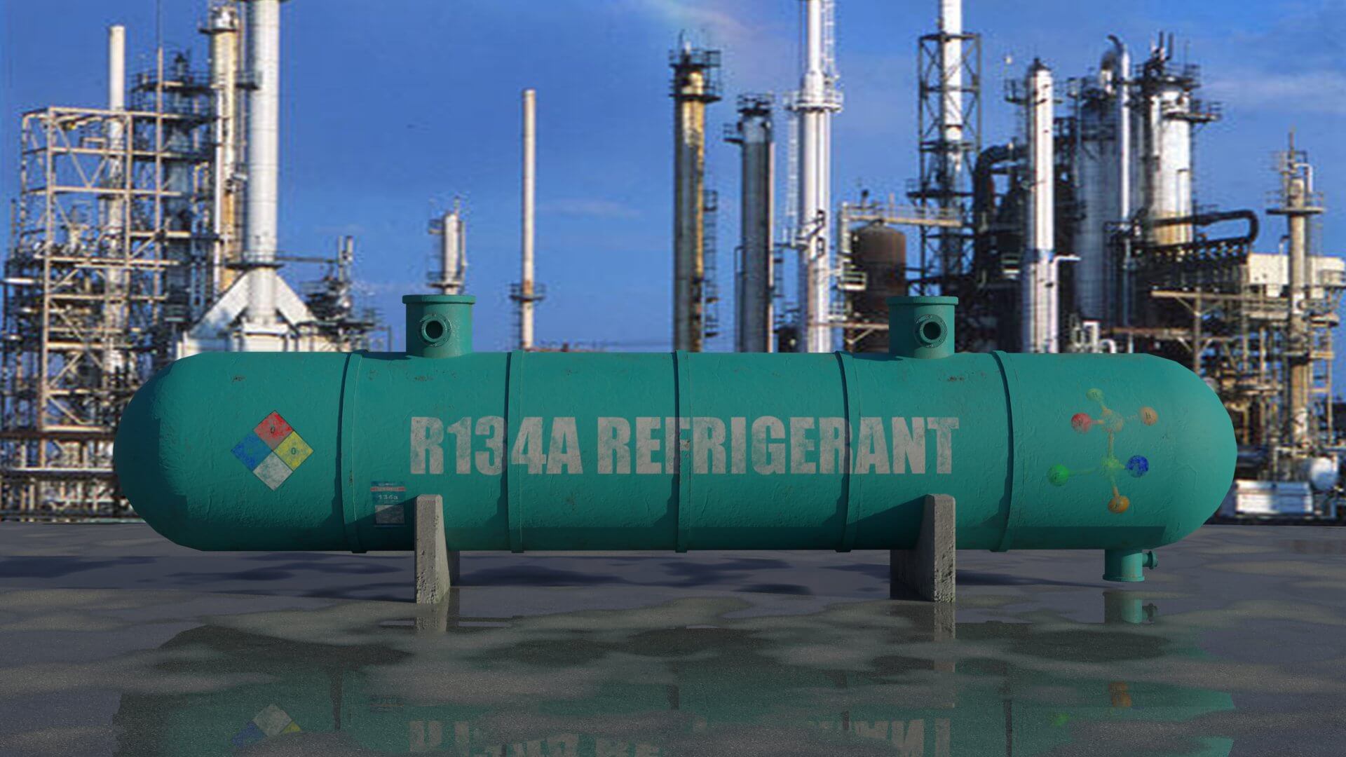 Industrial R134A Refrigerant Storage Tank - Free 3D Model by ...