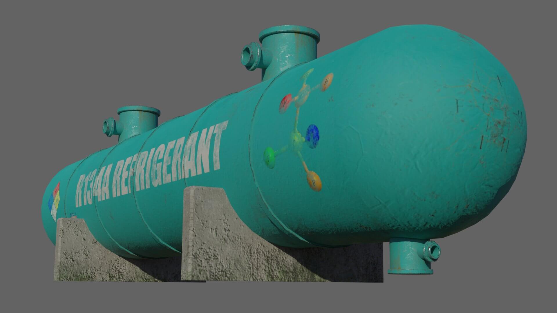 Industrial R134A Refrigerant Storage Tank - Free 3D Model by ...