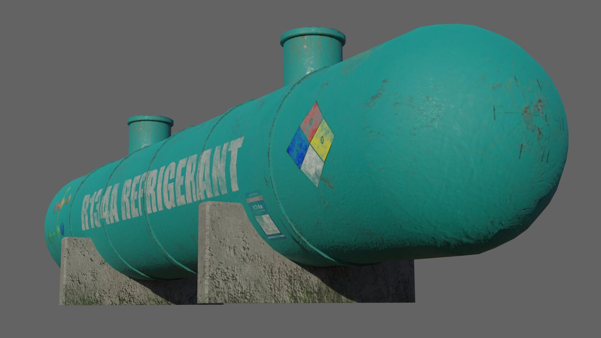 Industrial R134A Refrigerant Storage Tank - Free 3D Model by ...