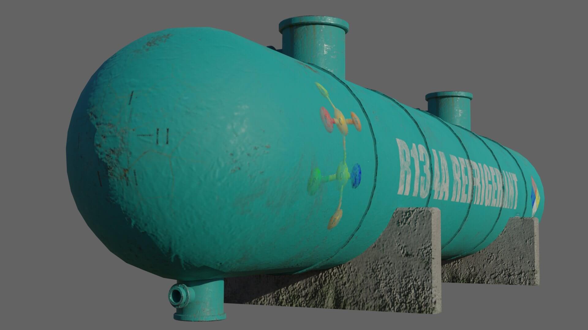 Industrial R134A Refrigerant Storage Tank - Free 3D Model by ...