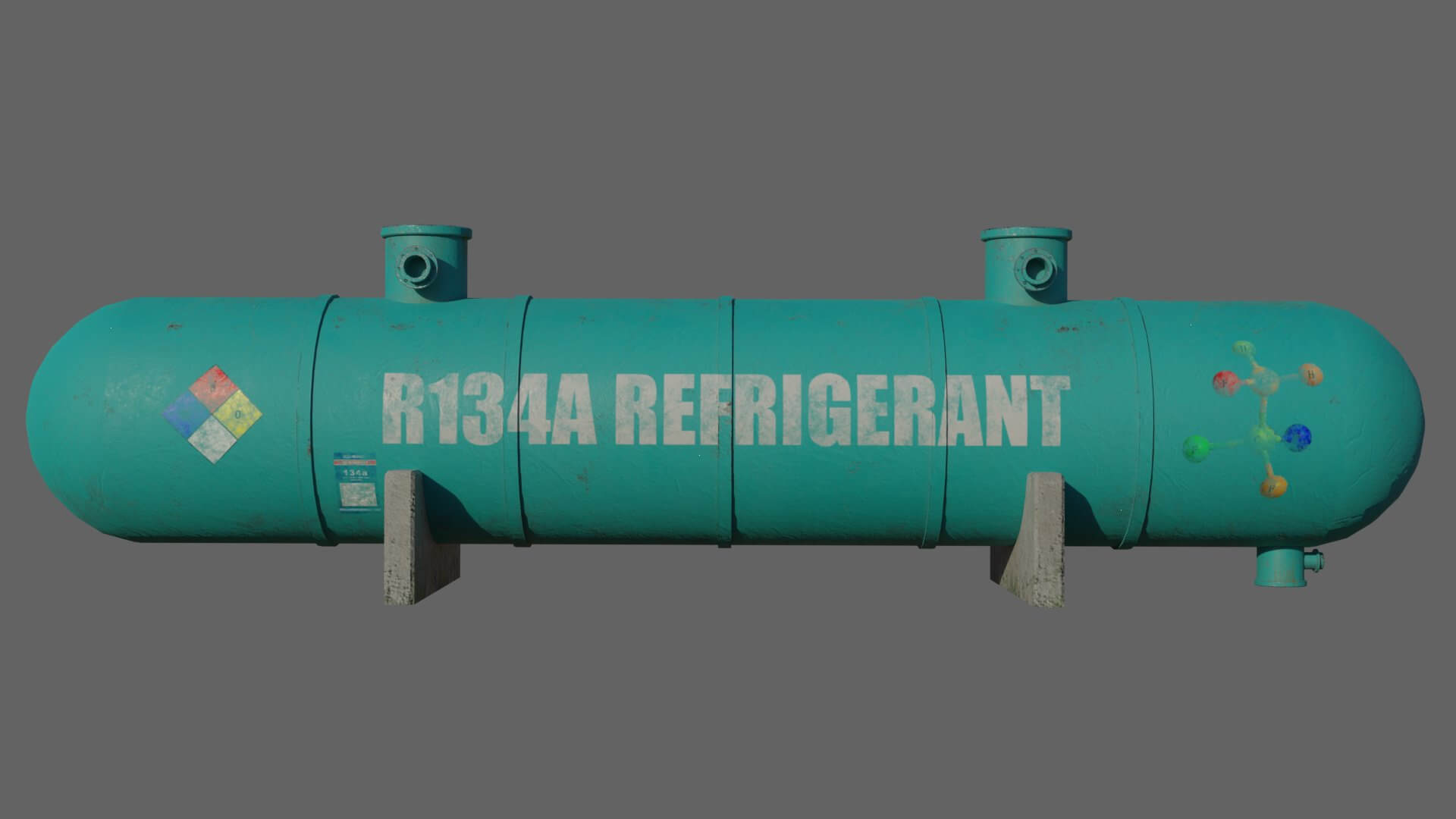 Industrial R134A Refrigerant Storage Tank - Free 3D Model by ...