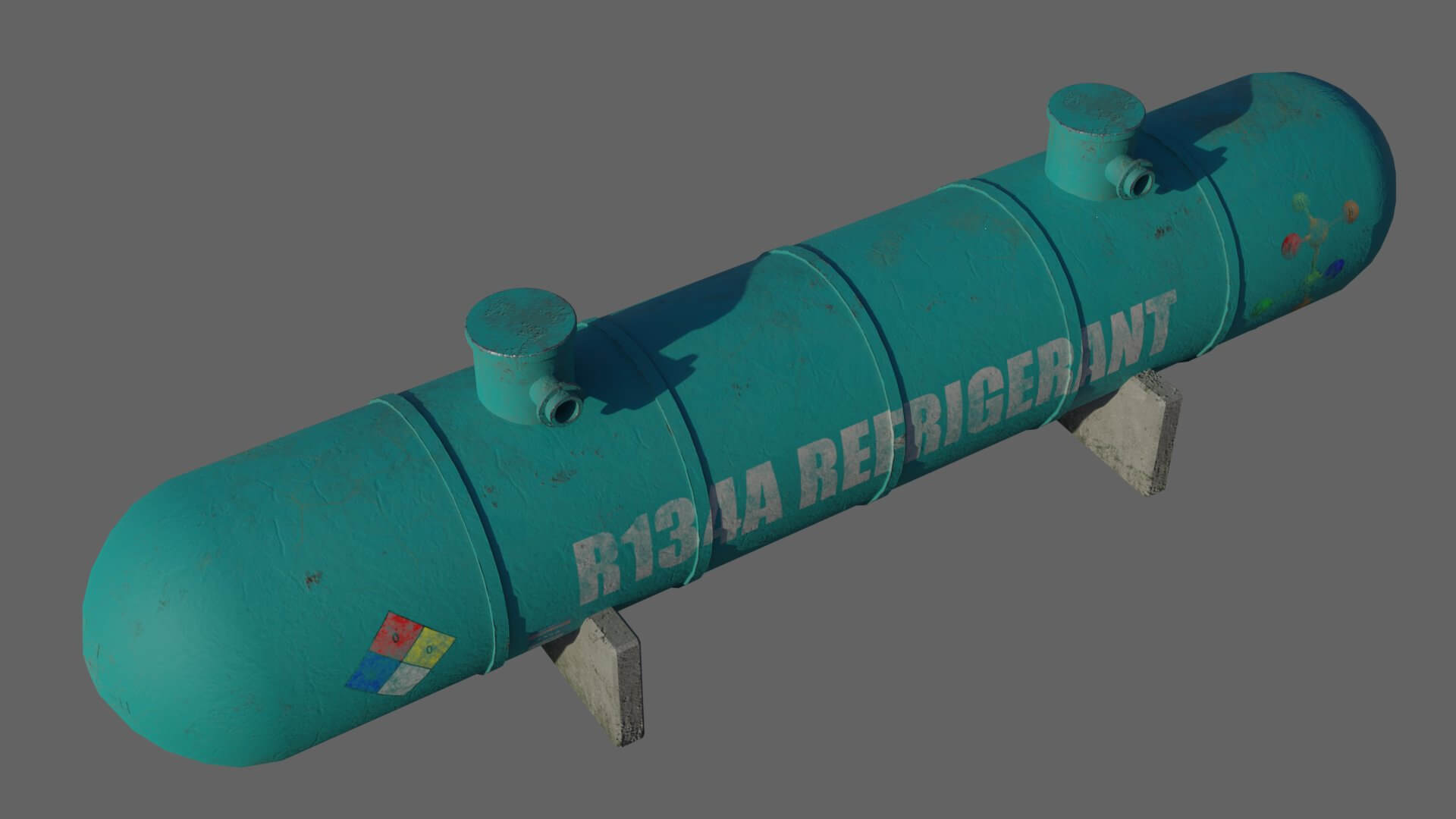 Industrial R134A Refrigerant Storage Tank - Free 3D Model by ...