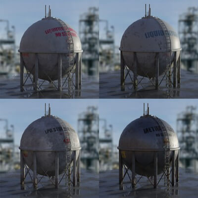 Industrial Spherical Storage Tank Bundle by MagicCGIStudios