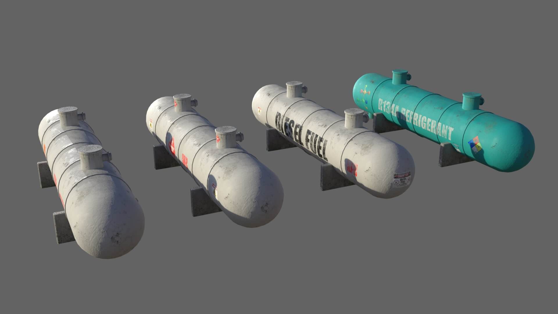 Industrial Storage Tank Asset Pack - Free 3D Model by MagicCGIStudios