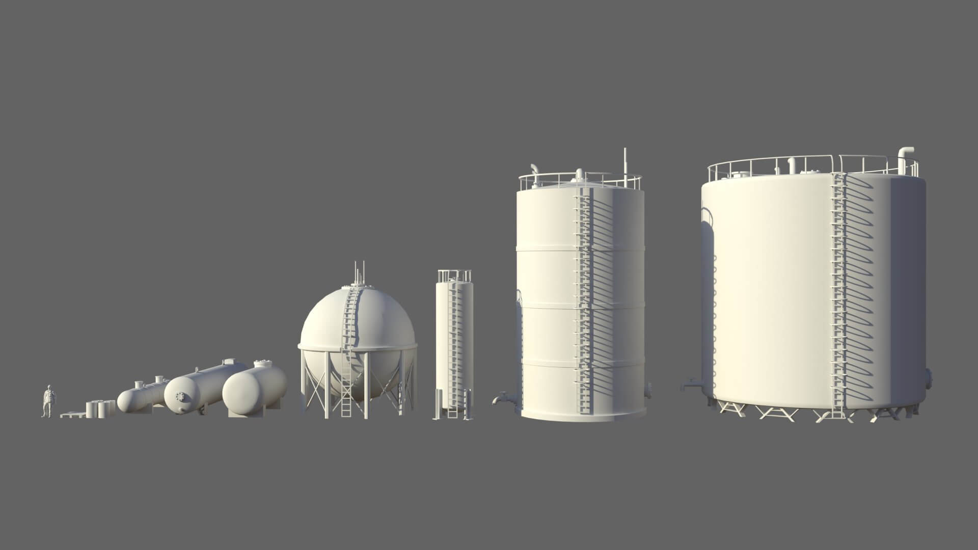 Industrial Storage Tank Asset Pack - Free 3D Model by MagicCGIStudios