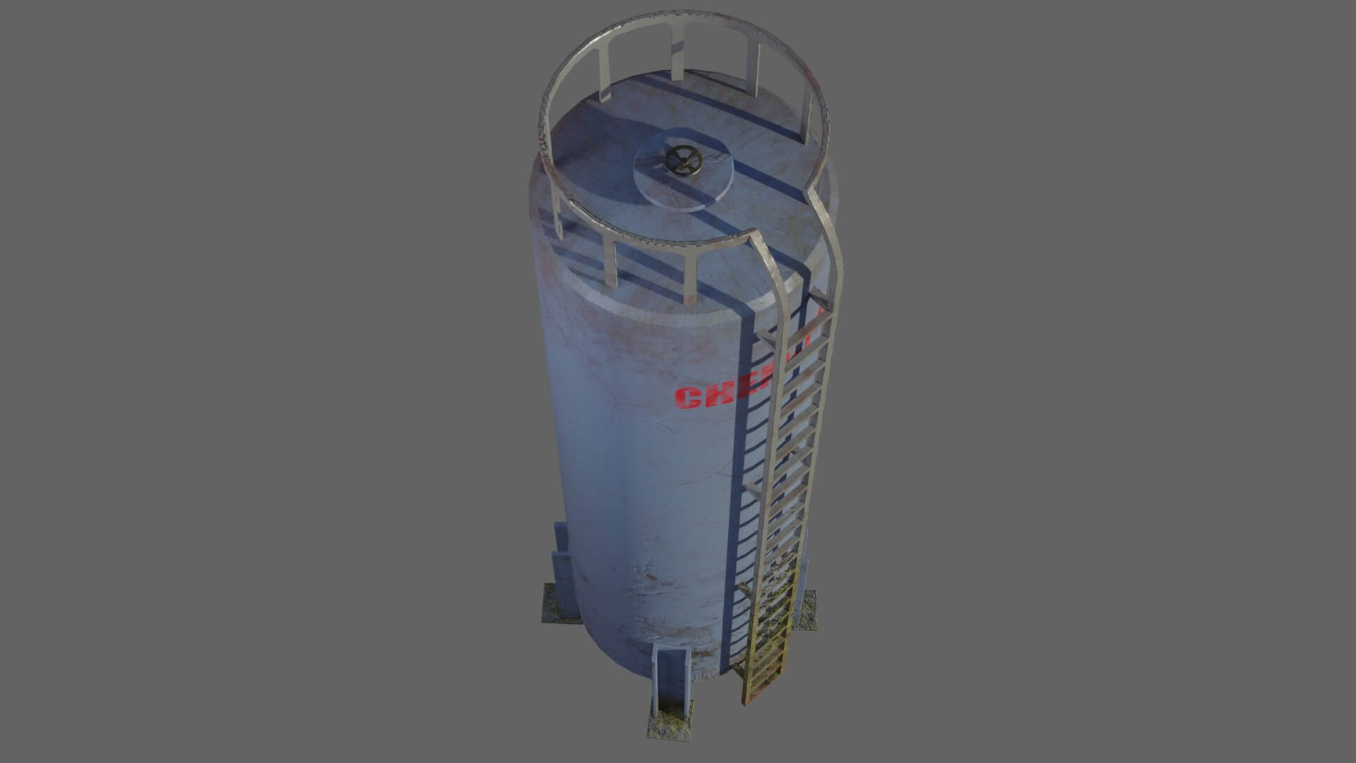 Industrial Vertical Storage Tank - Blue Free 3D Model by MagicCGIStudios