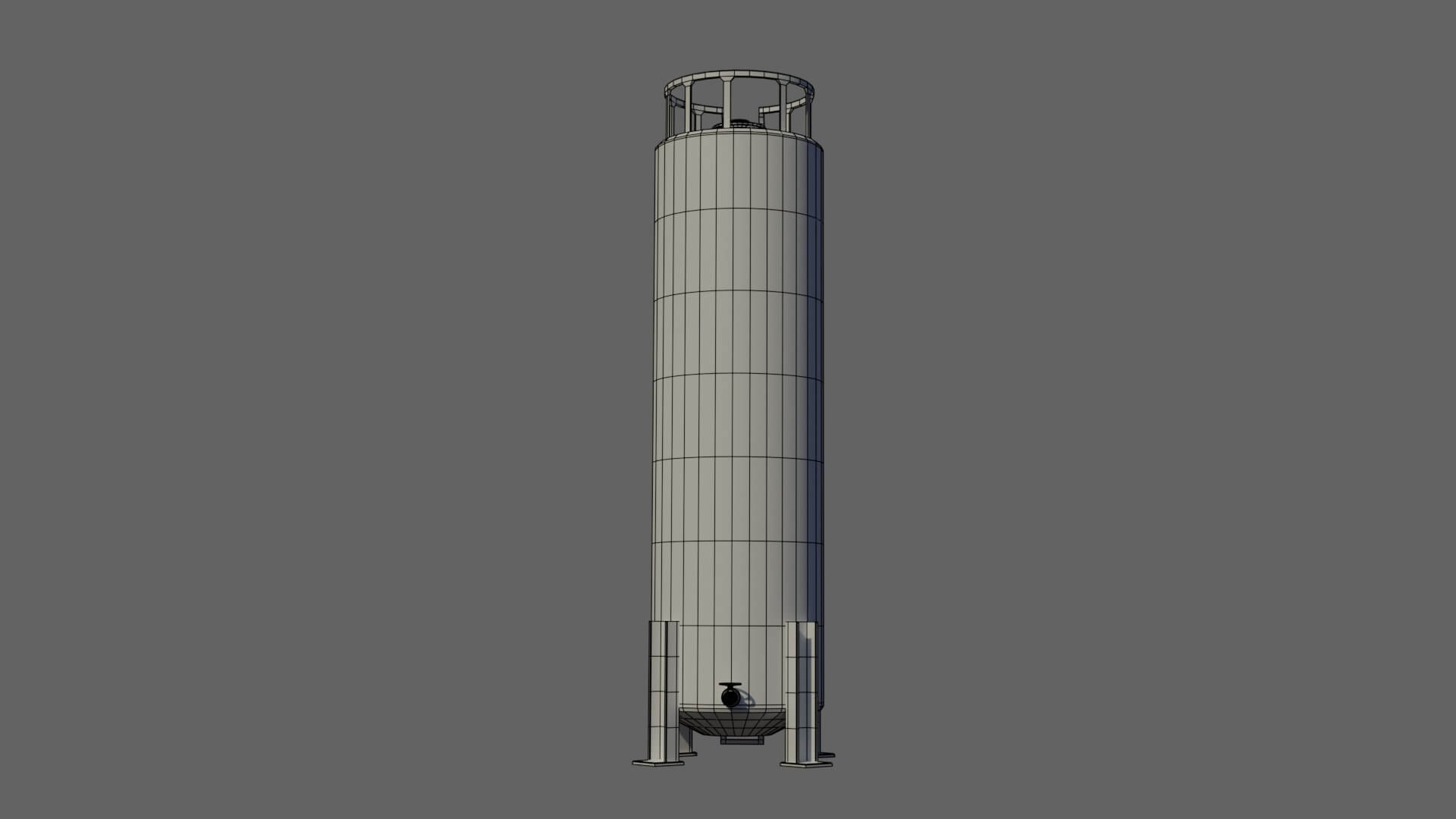 Industrial Vertical Storage Tank - Metallic Free 3D Model by ...