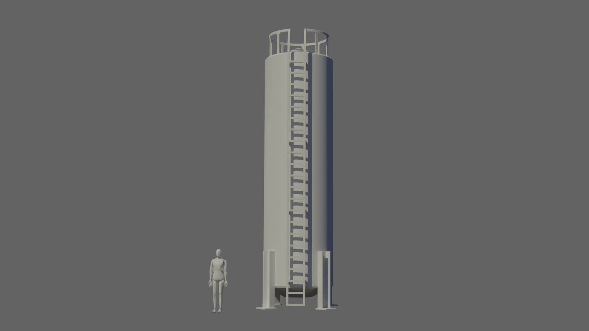 Industrial Vertical Storage Tank - Metallic Free 3D Model by ...