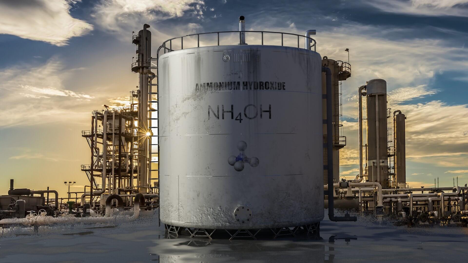 Large Industrial Ammonium Hydroxide Storage Tank - Free 3D Model by ...