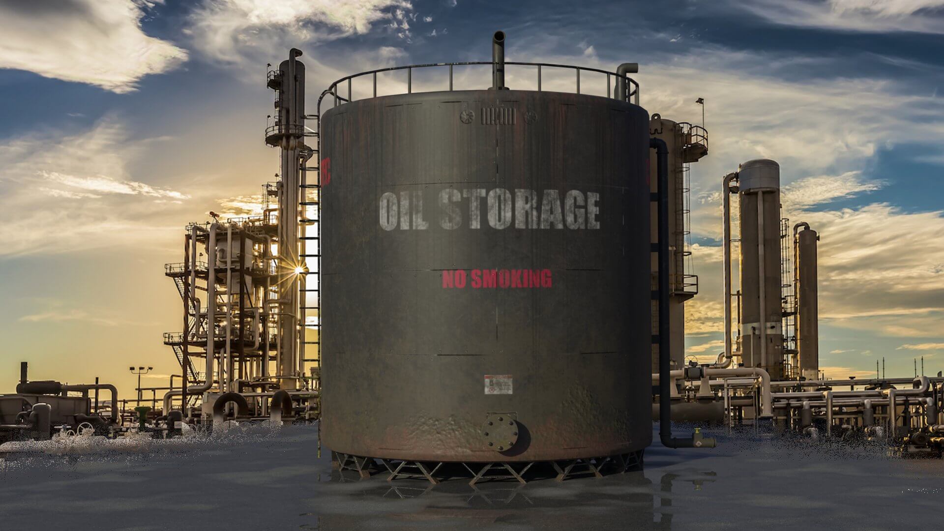 Large Industrial Oil Storage Tank - Free 3D Model by MagicCGIStudios