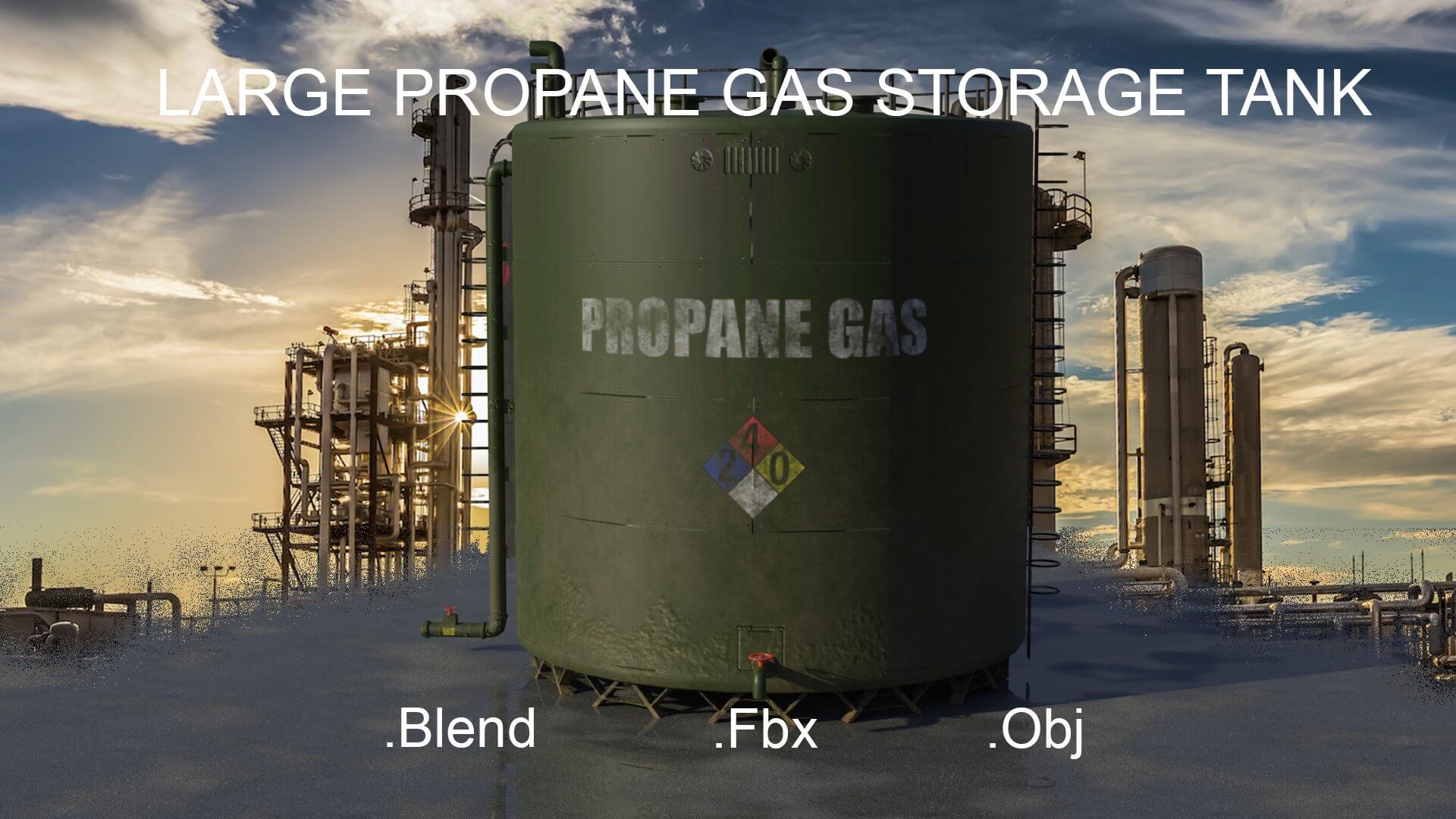 Large Industrial Propane Gas Storage Tank - Free 3D Model by ...