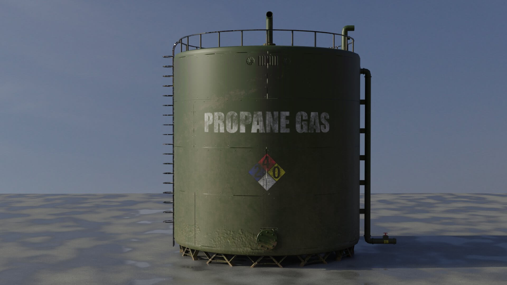 Large Industrial Propane Gas Storage Tank - Free 3D Model by ...