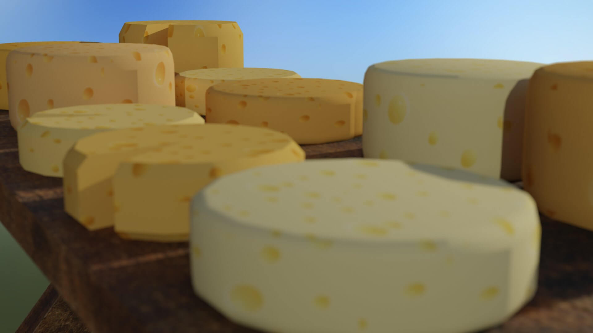 Medieval Cheese Table Set - Free 3D Model by MagicCGIStudios