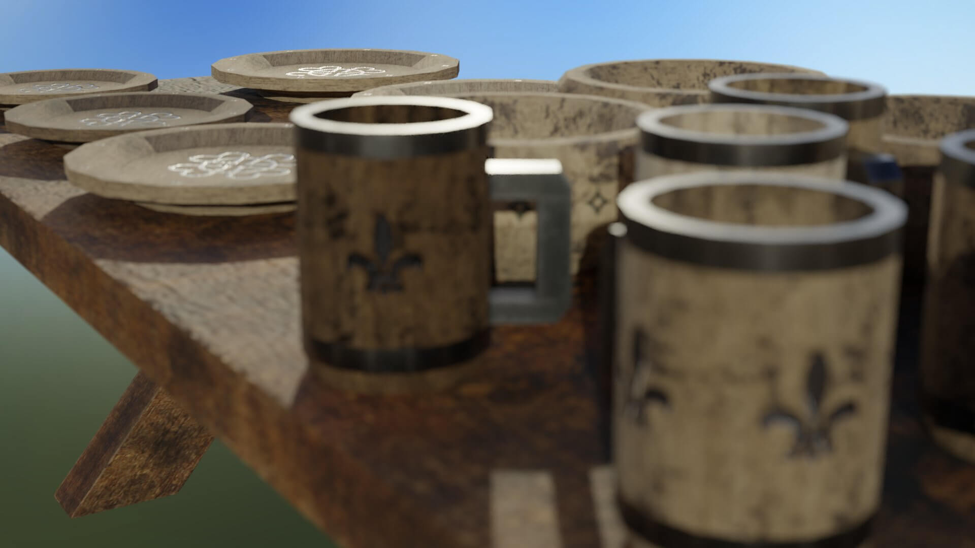 Medieval Dinnerware Table Set - Free 3D Model by MagicCGIStudios