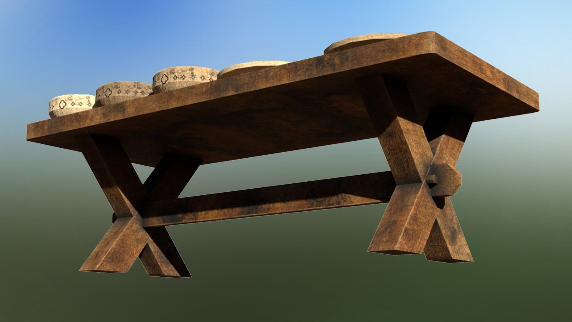 Medieval Dinnerware Table Set - Free 3D Model by MagicCGIStudios