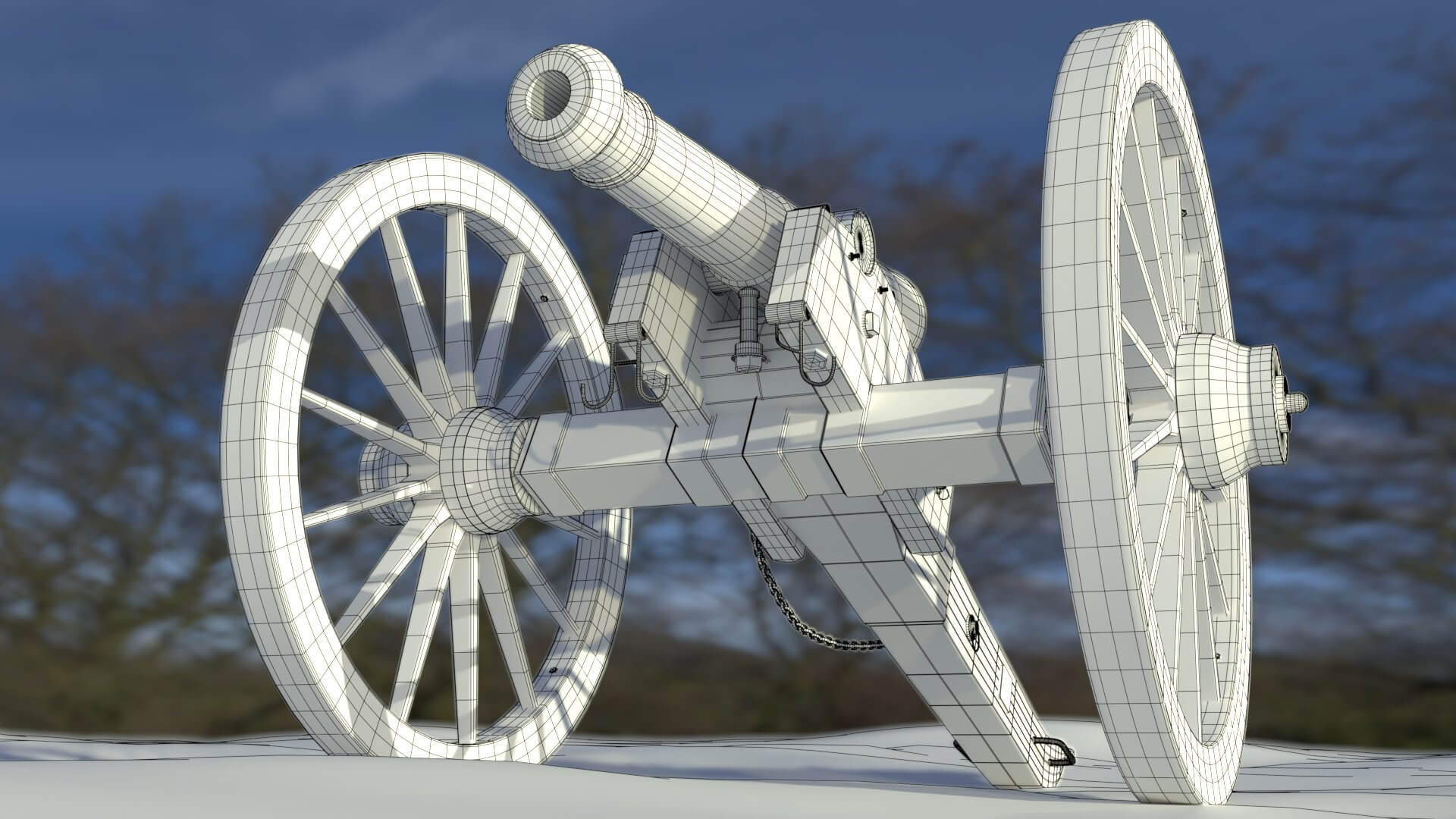 Six Pounder Brass Cannon - Model 1841 by MagicCGIStudios