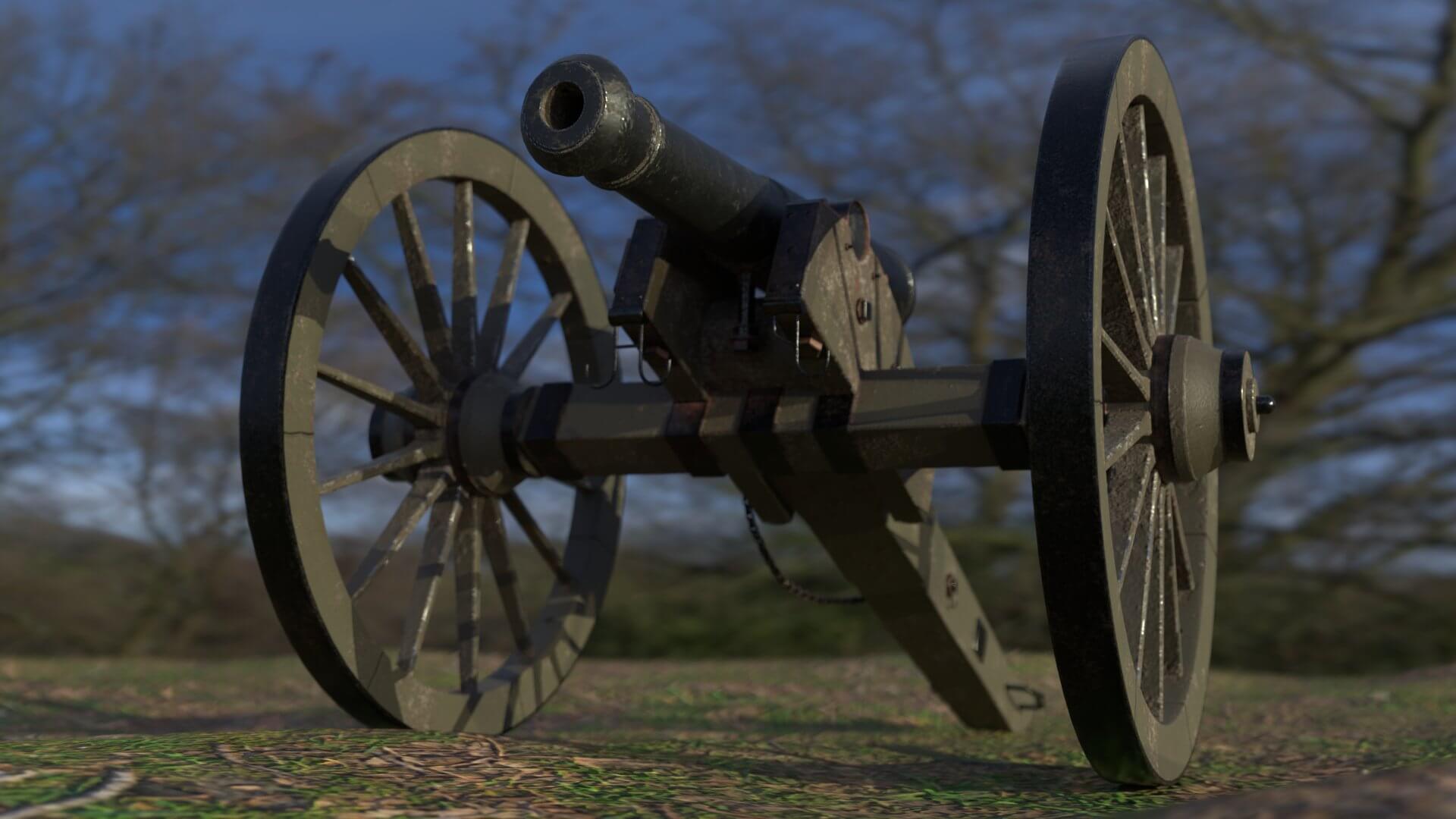 Six Pounder Iron Cannon - Model 1841 by MagicCGIStudios