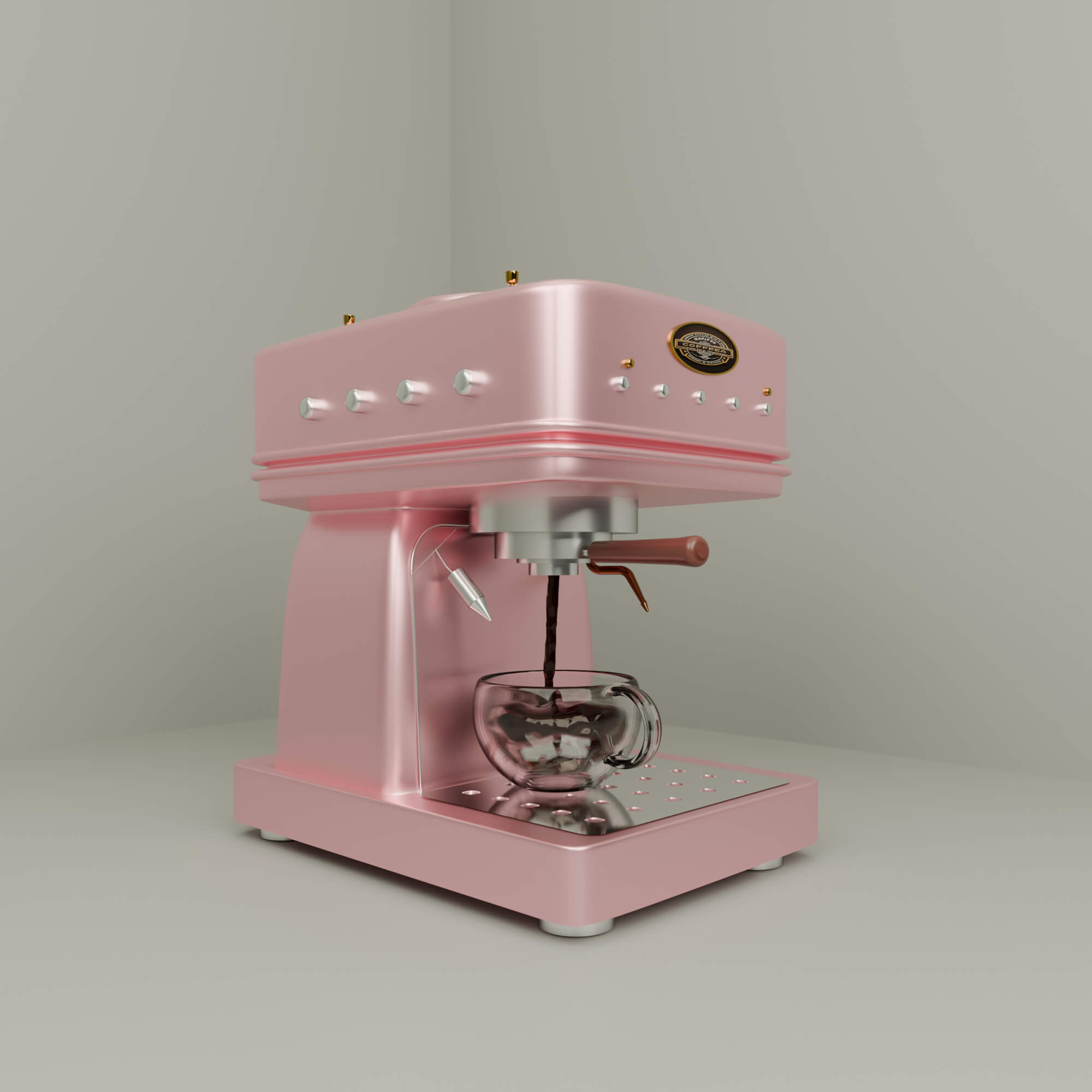 rosegold Espresso Machine - 3D Model by mahbubeht
