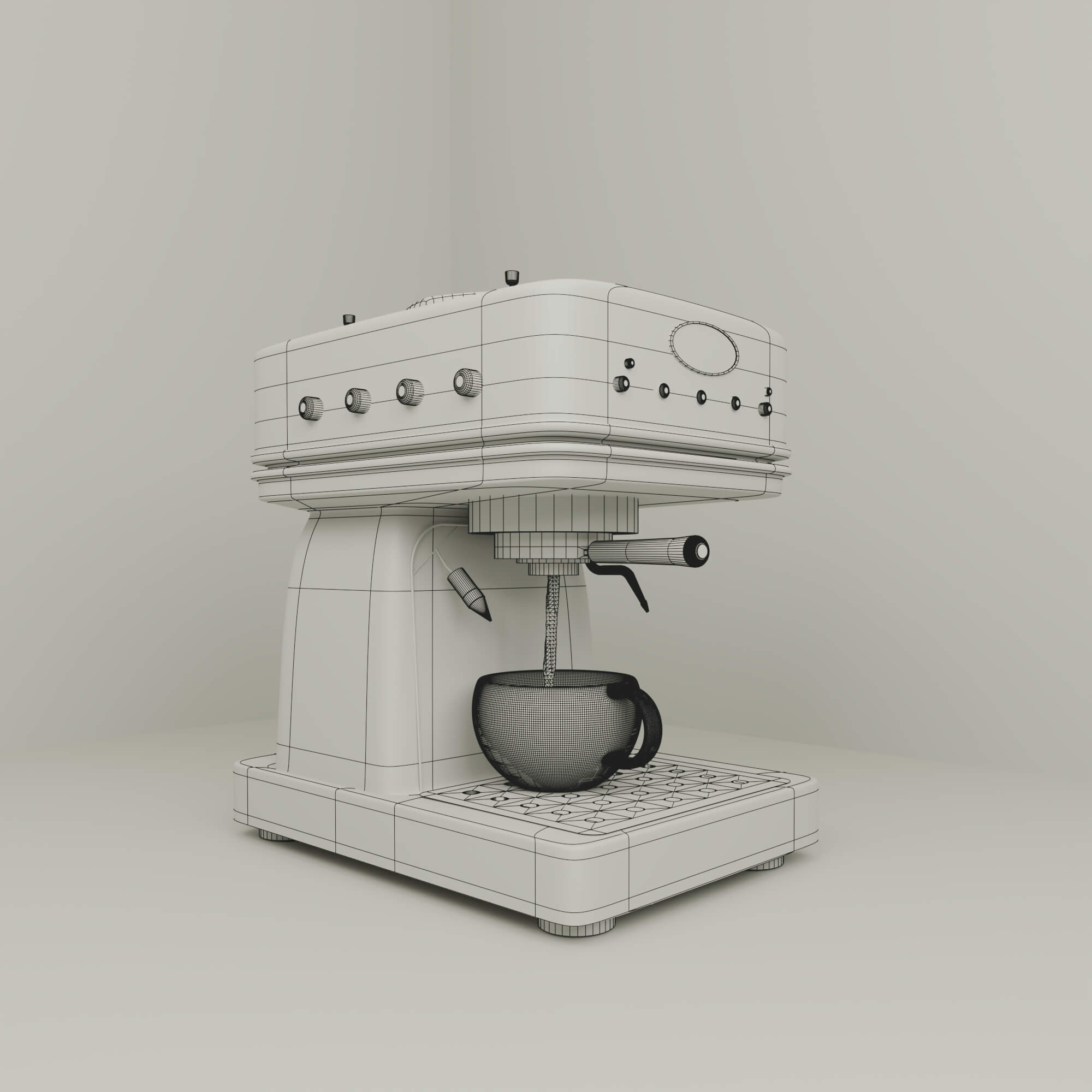 rosegold Espresso Machine - 3D Model by mahbubeht