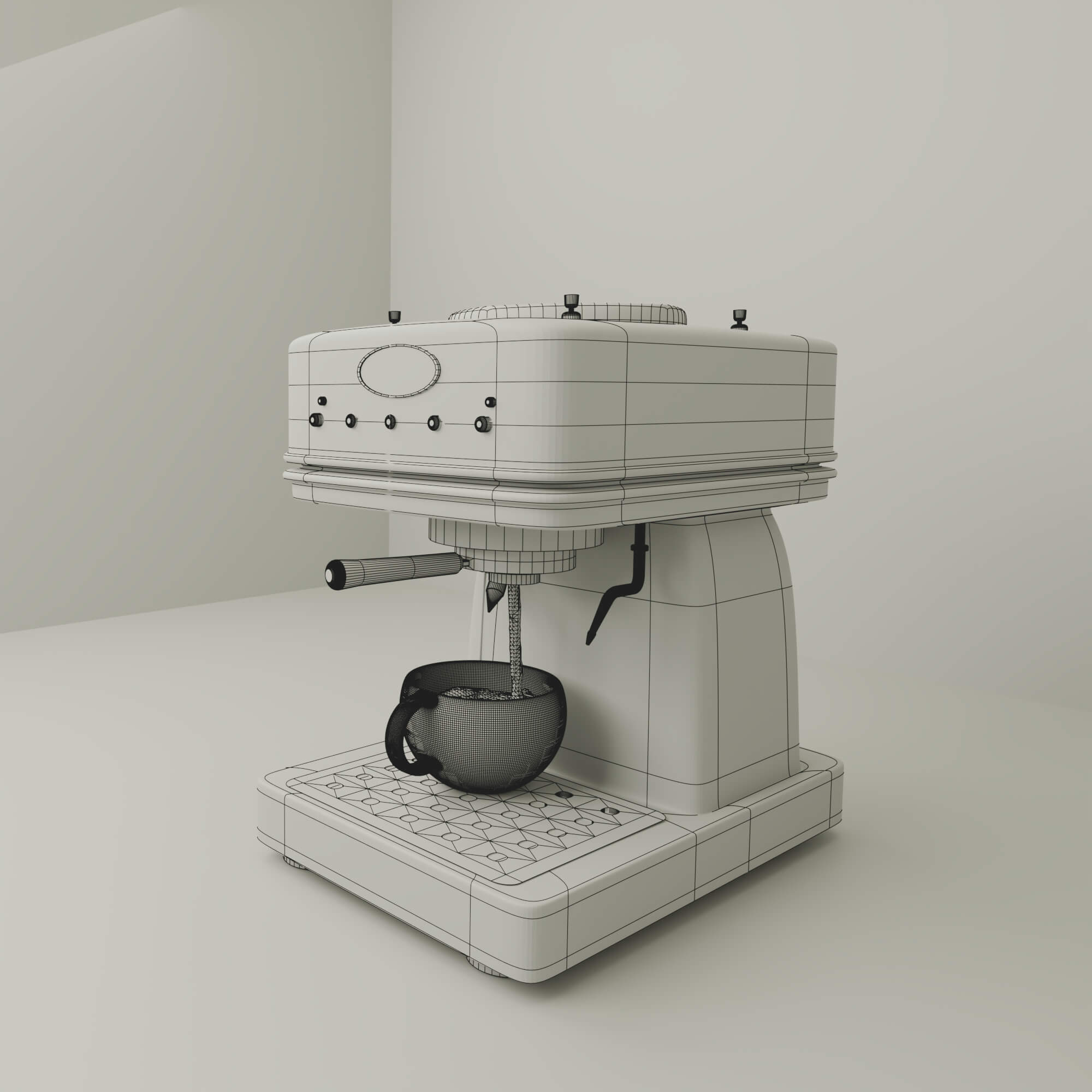 rosegold Espresso Machine - 3D Model by mahbubeht