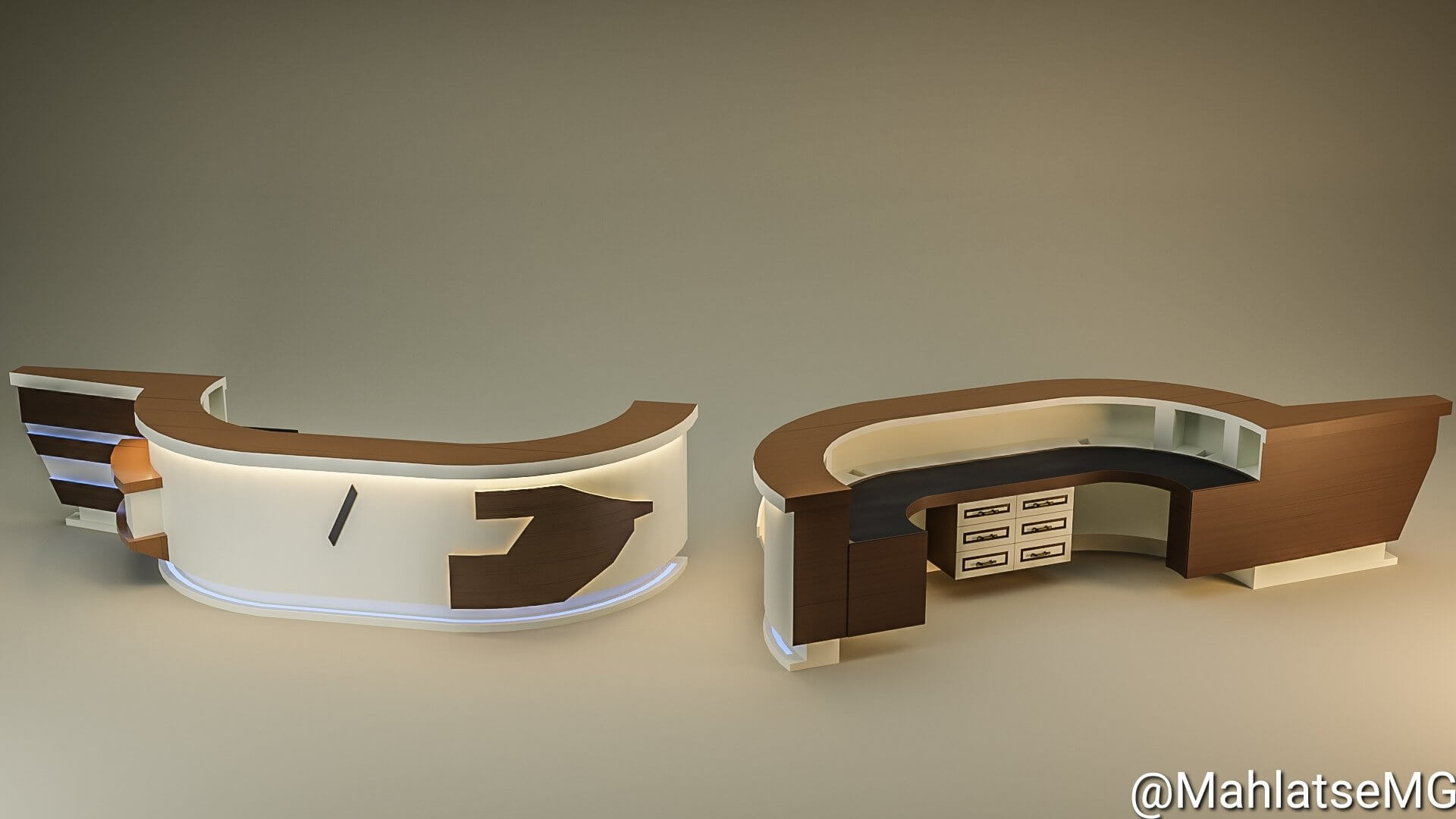 Reception Desk - 3D Model by Mahlatsemg