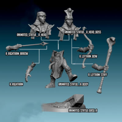 Animated Statue a Miniatures - 3D Model by Mai Son