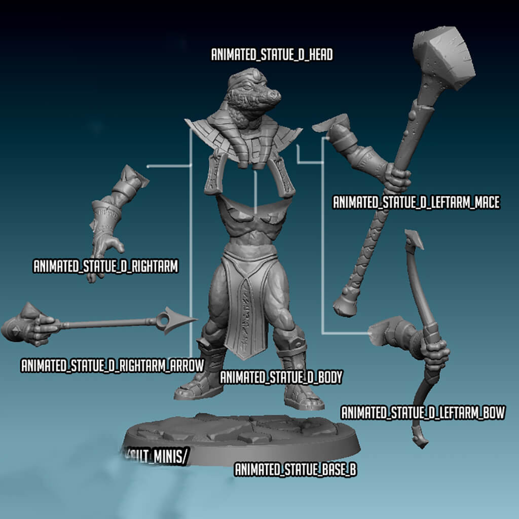Animated Statue D Miniatures - 3D Print Model by Mai Son