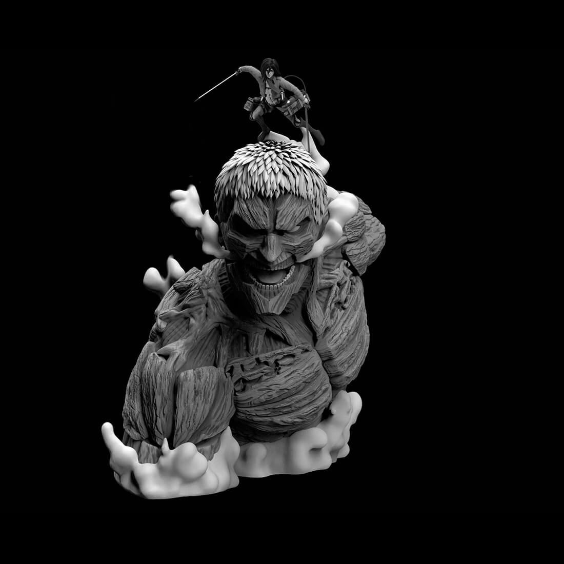 Armored Titan and Mikasa Miniatures - 3D Print Model by Mai Son