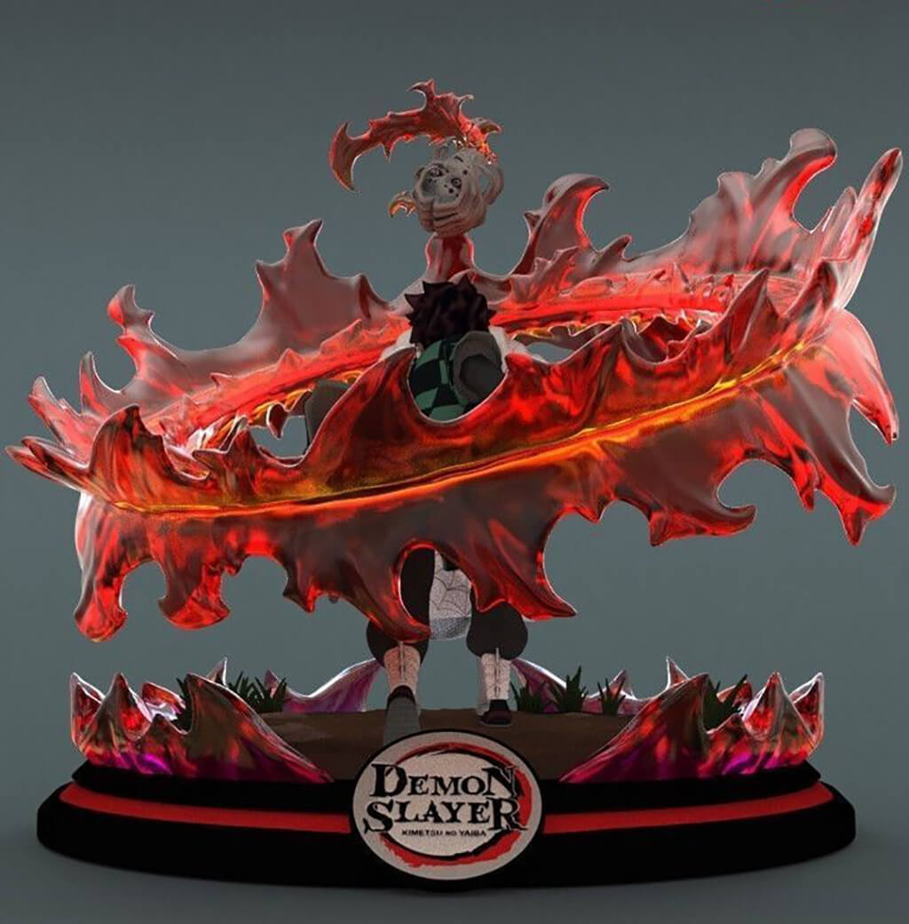 Demon Slayer Tanjiro Vs Rui - 3D Print Model by Mai Son