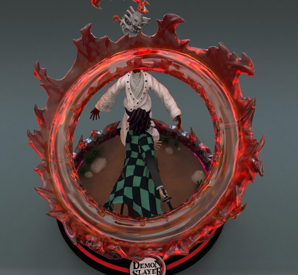 Demon Slayer Tanjiro Vs Rui - 3D Print Model by Mai Son