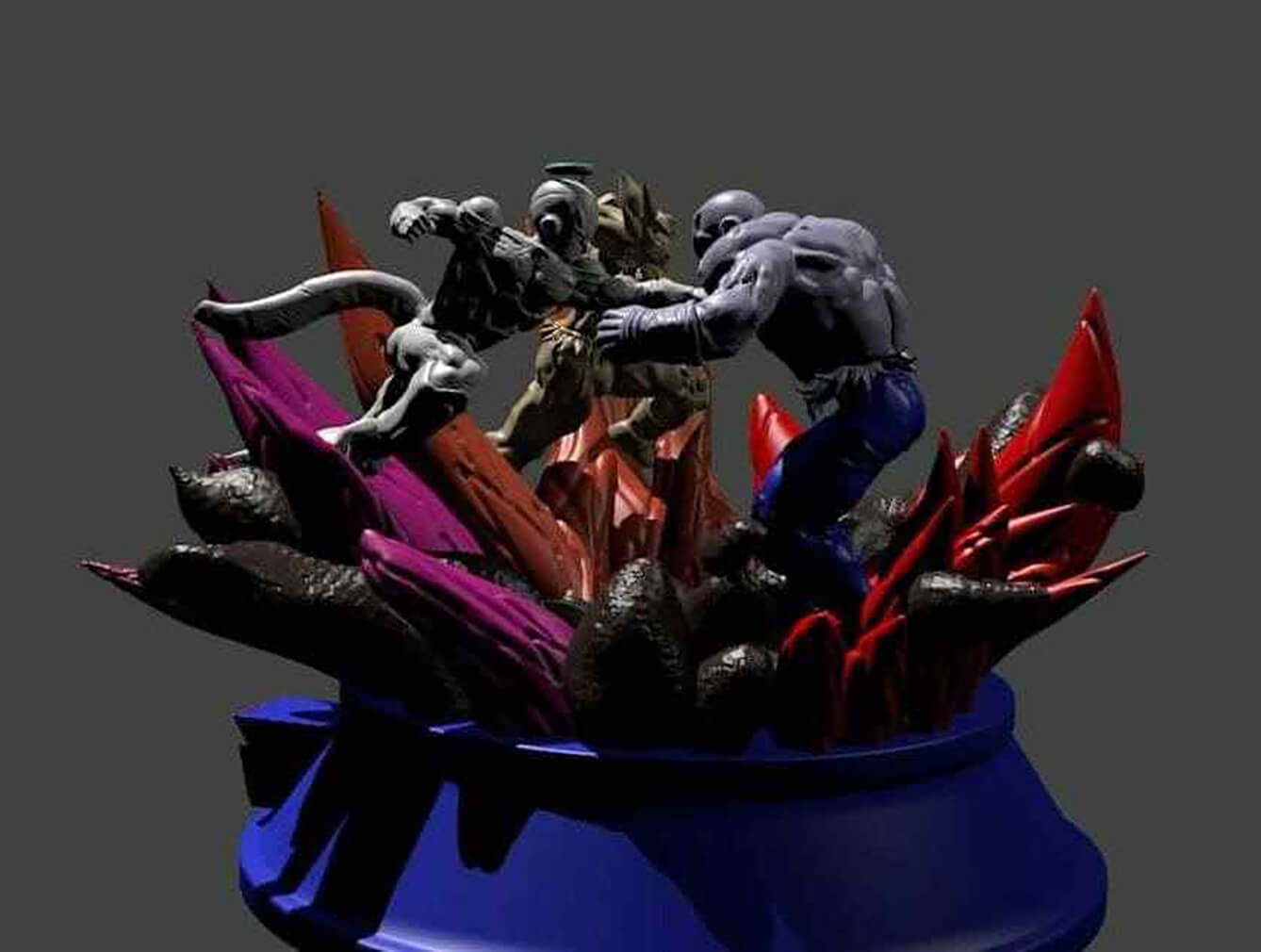 Jiren Vs Goku and Frieza Statue - 3D Print Model by Mai Son