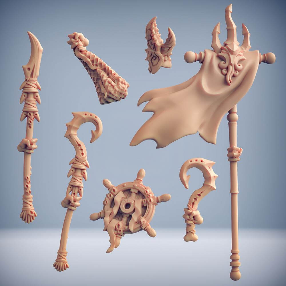 Standalone Death Tide Jurakin Weapons - 3D Print Model by Mai Son