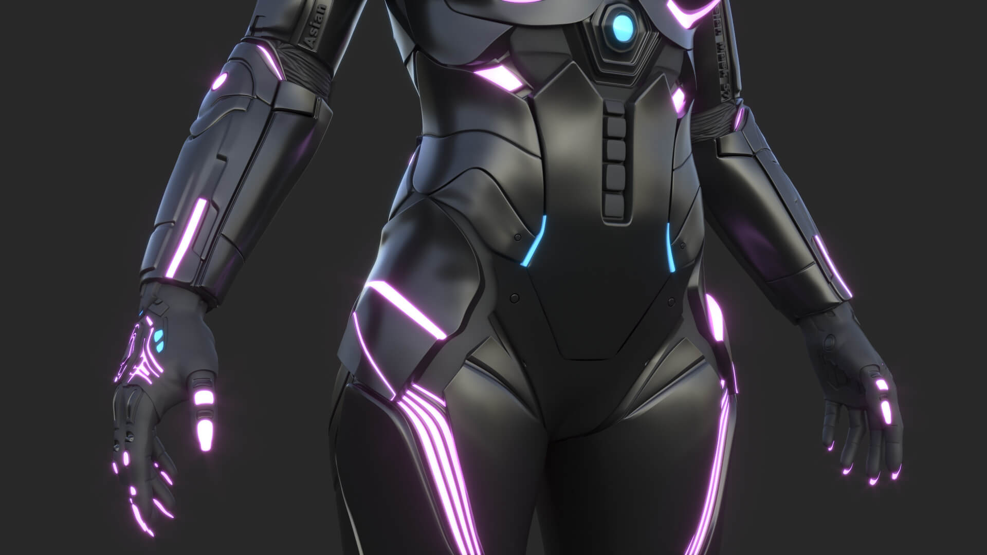 Android Angel Asian Mask 57 - 3D Model by Mak21